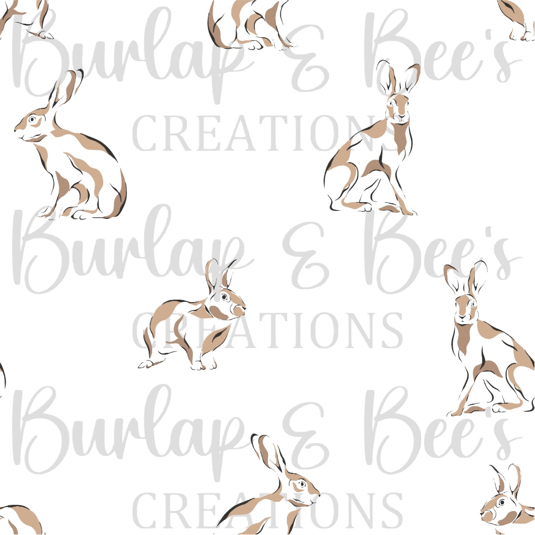 Floral Rabbit Vinyl | BURLAP & BEE'S CREATIONS