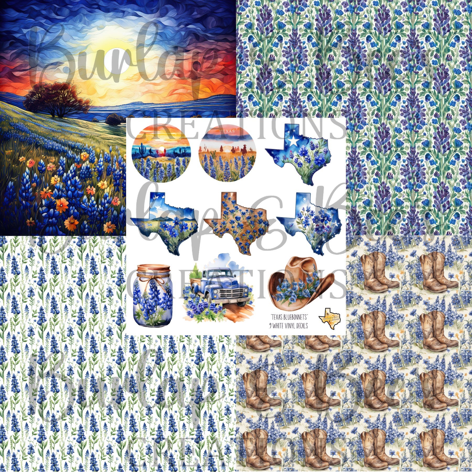 Texas Bluebonnet Bundle | BURLAP & BEE'S CREATIONS